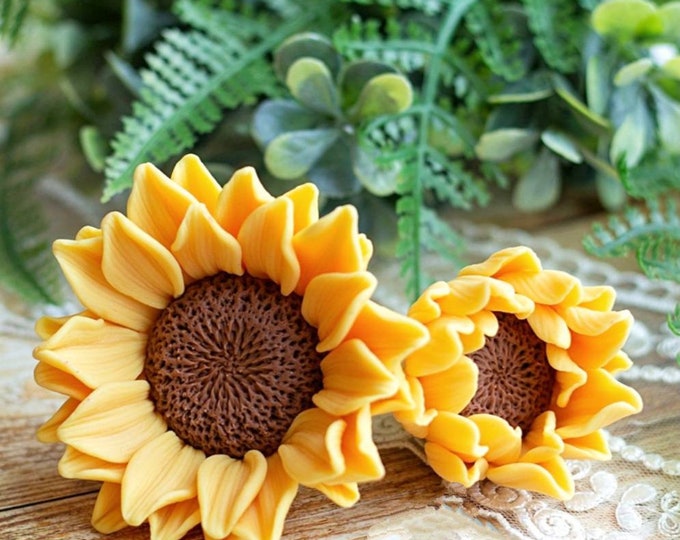 Realistic 3d Sunflower Flower Floral Soap Candle Clay Resin - Etsy