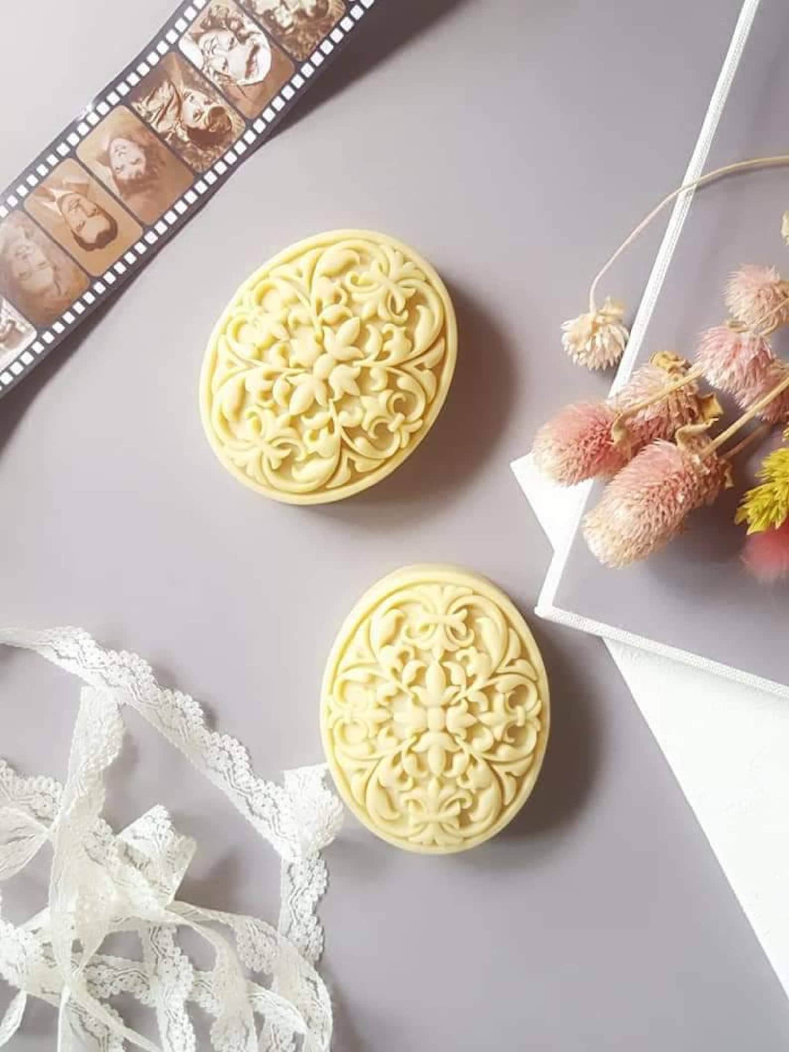 Royal Oval Shape Lace Design Mold Vintage Embroidery Pattern Soap ...