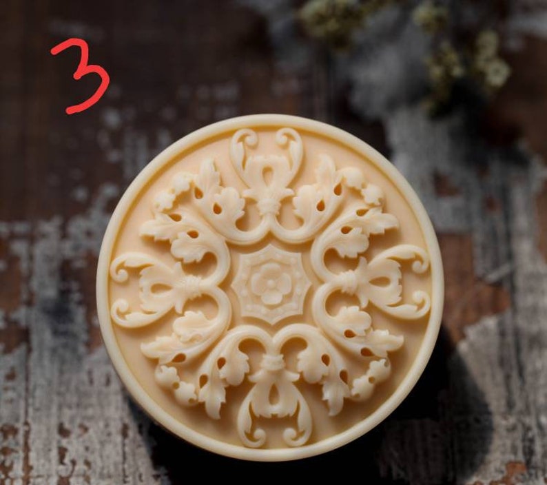 Royal Round Shape Design Mold Embroidery Pattern Soap Candle - Etsy