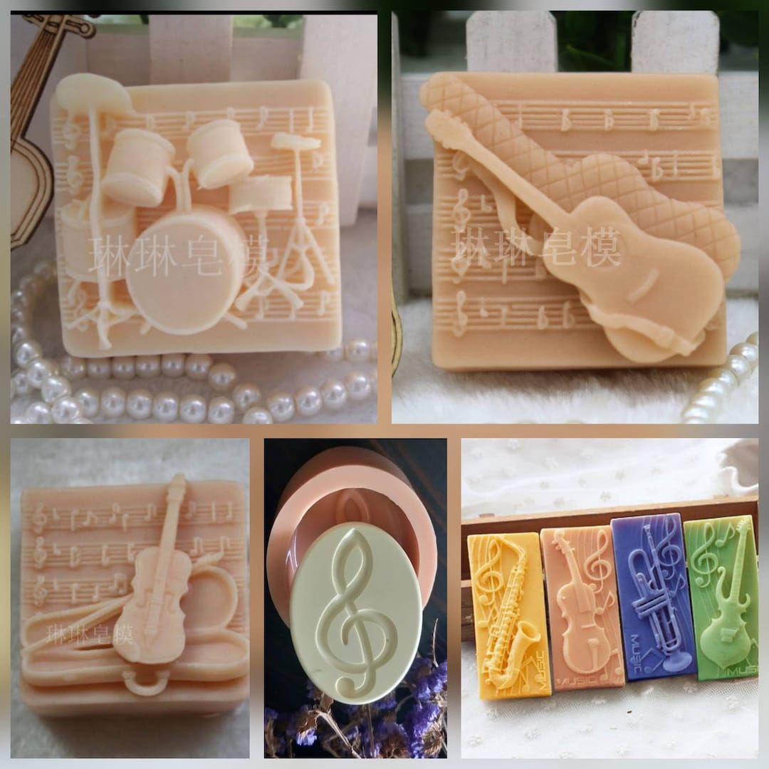 Guitar Music Note Soap Mold Candle Mould Silicone Melt and Pour Craft ...