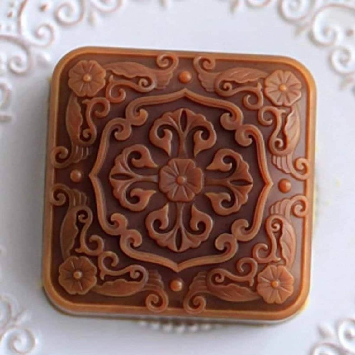 Royal Square Rectangular Shape Design Mold Embroidery Pattern Soap ...