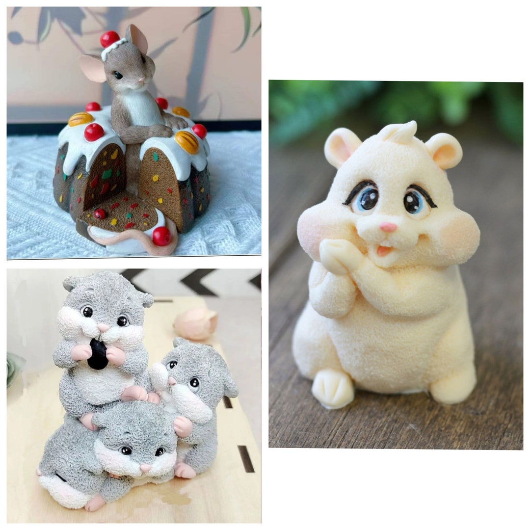 3d Cute Hamster With Cherry Cake Slice Rat Mice Mouse Soap Making ...