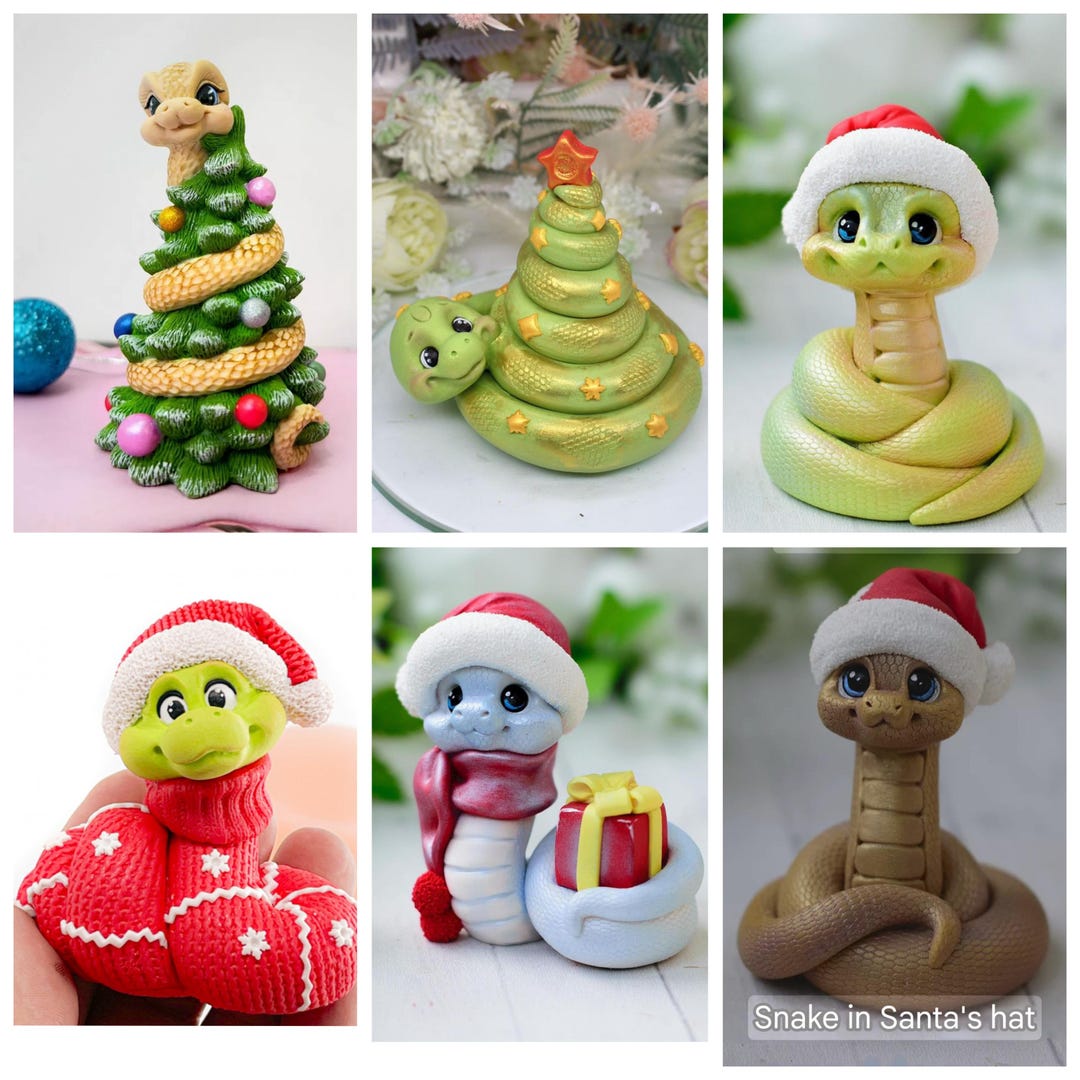 Handmade Silicone Mold for 3d Cute Snake Baby Mould Candle Soap Making ...