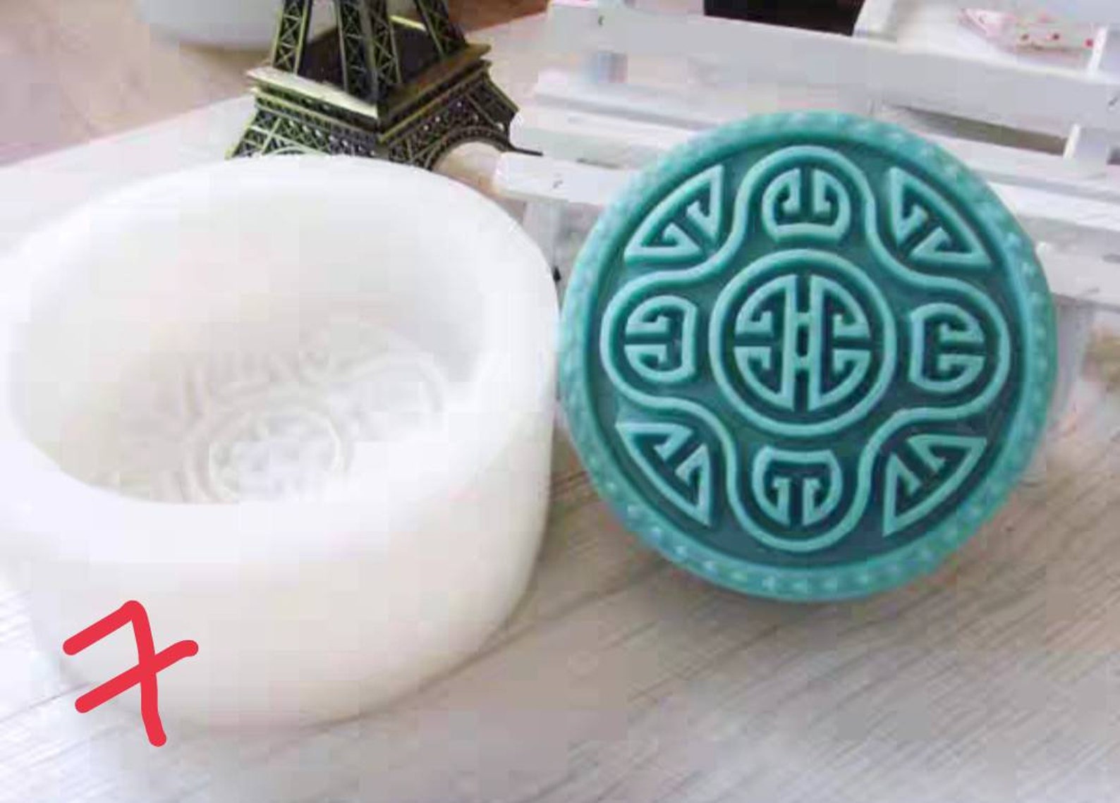 Moon Cake Round Shape Design Mold Embroidery Pattern Soap Candle Resin ...