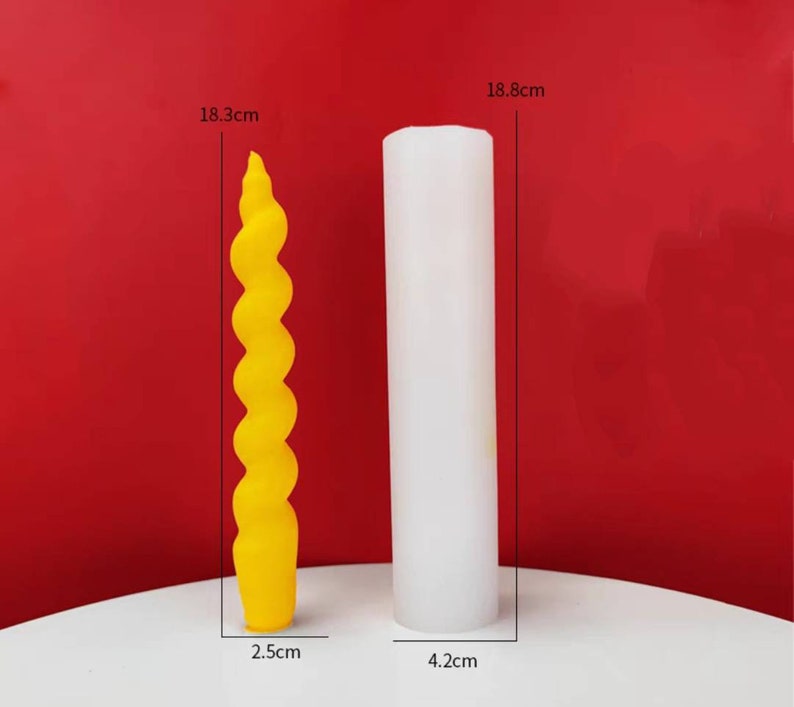 Handmade Spiral Long Pole Candle Silicone Mold Candles Beeswax Piller ...
