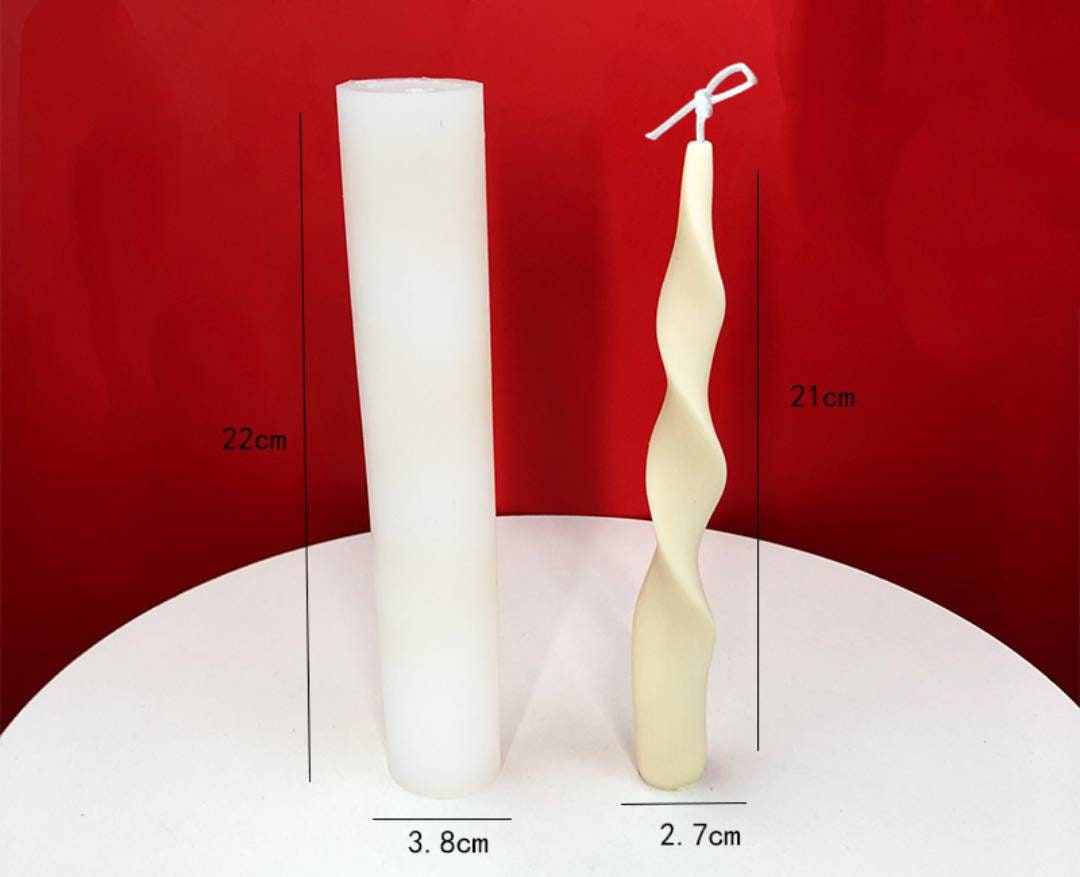 Handmade Spiral Long Pole Candle Silicone Mold Candles Beeswax Piller ...