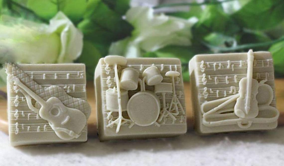 Guitar music note soap mold candle mould silicone melt and | Etsy