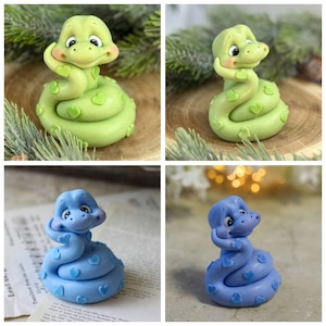 Handmade Silicone Mold for 3d Cute Snake Baby Mould Candle Soap Making ...