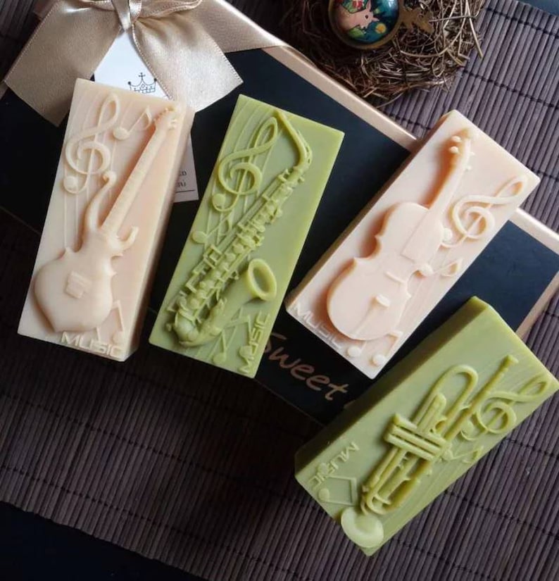 Guitar Music Note Soap Mold Candle Mould Silicone Melt and Pour Craft ...