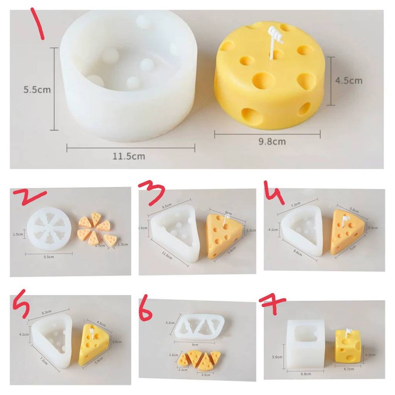 Cheese Slice Cheesecake Mold Christmas Gift Ideas Soap Candle Resin ...