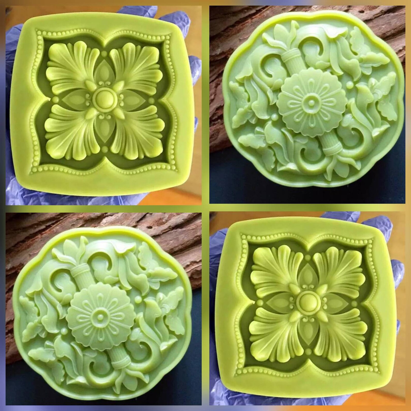 Royal Luxury Shape Design Mold Embroidery Pattern Soap Candle Resin ...
