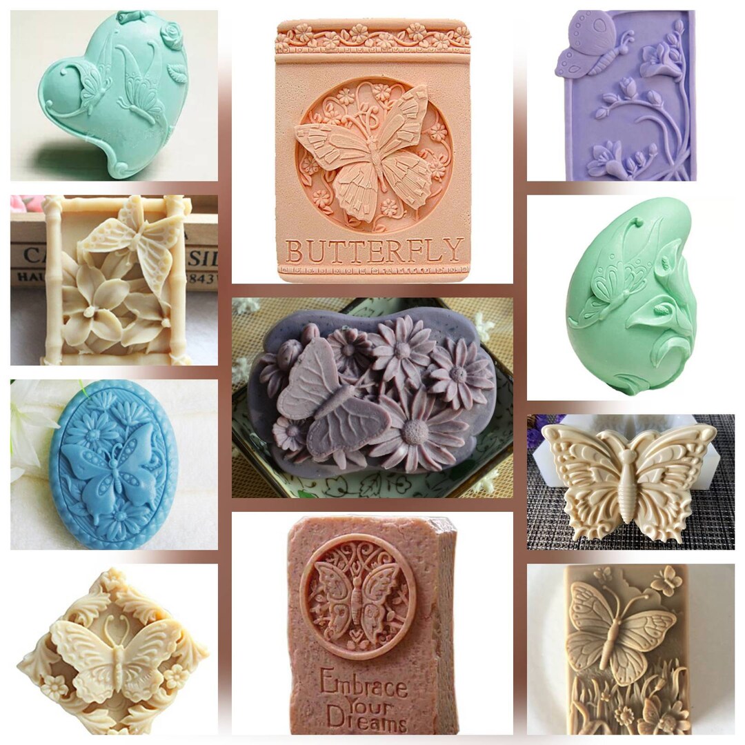 Butterfly Theme Insect Soap Silicone Floral Flower Designer Melt and ...