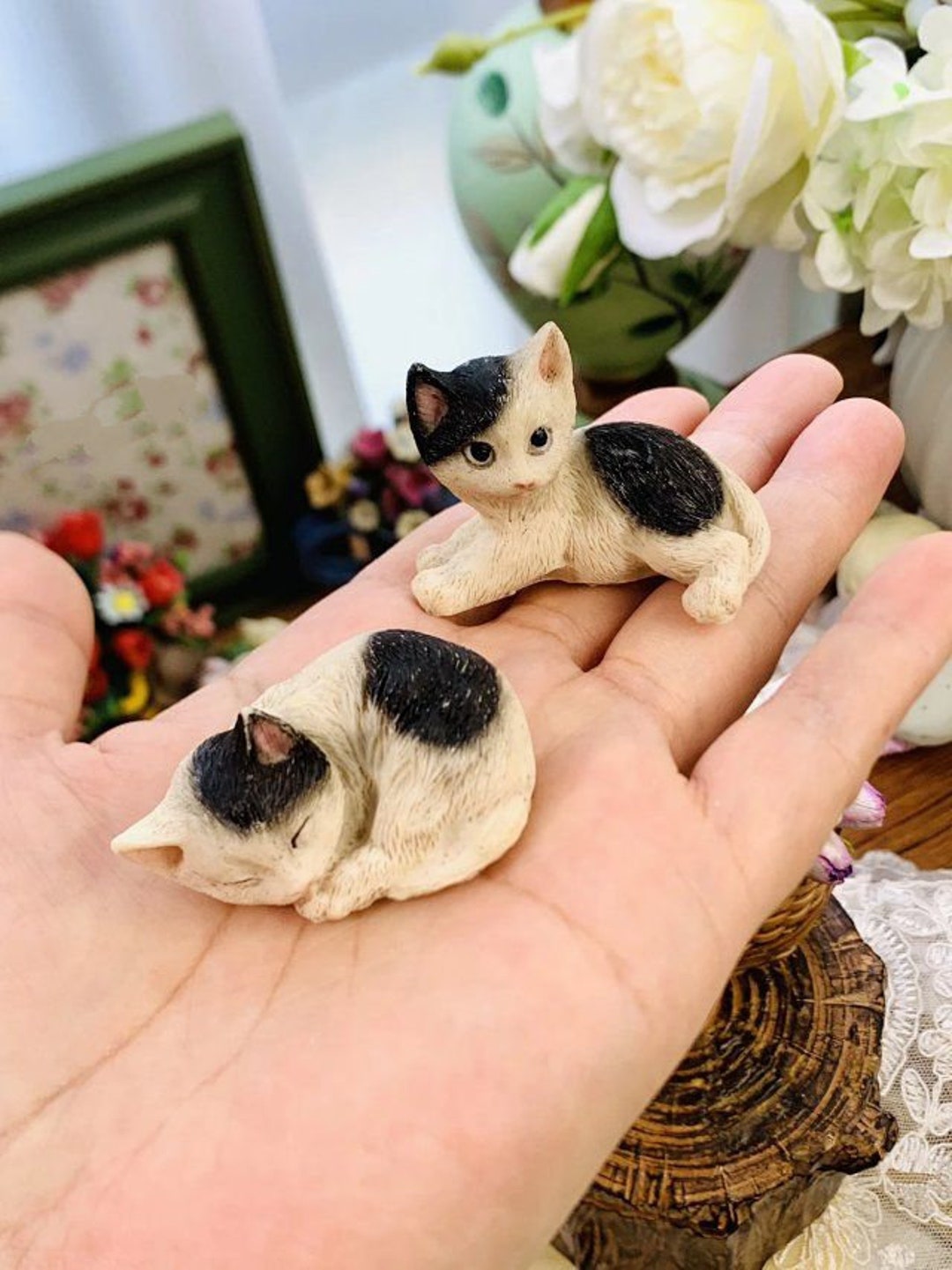 Realistic Miniature Mini Small Cat Silicone Mold Mould for Clay Gypsum ...