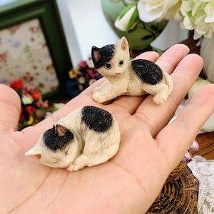 Realistic Miniature Mini Small Cat Silicone Mold Mould for Clay Gypsum ...