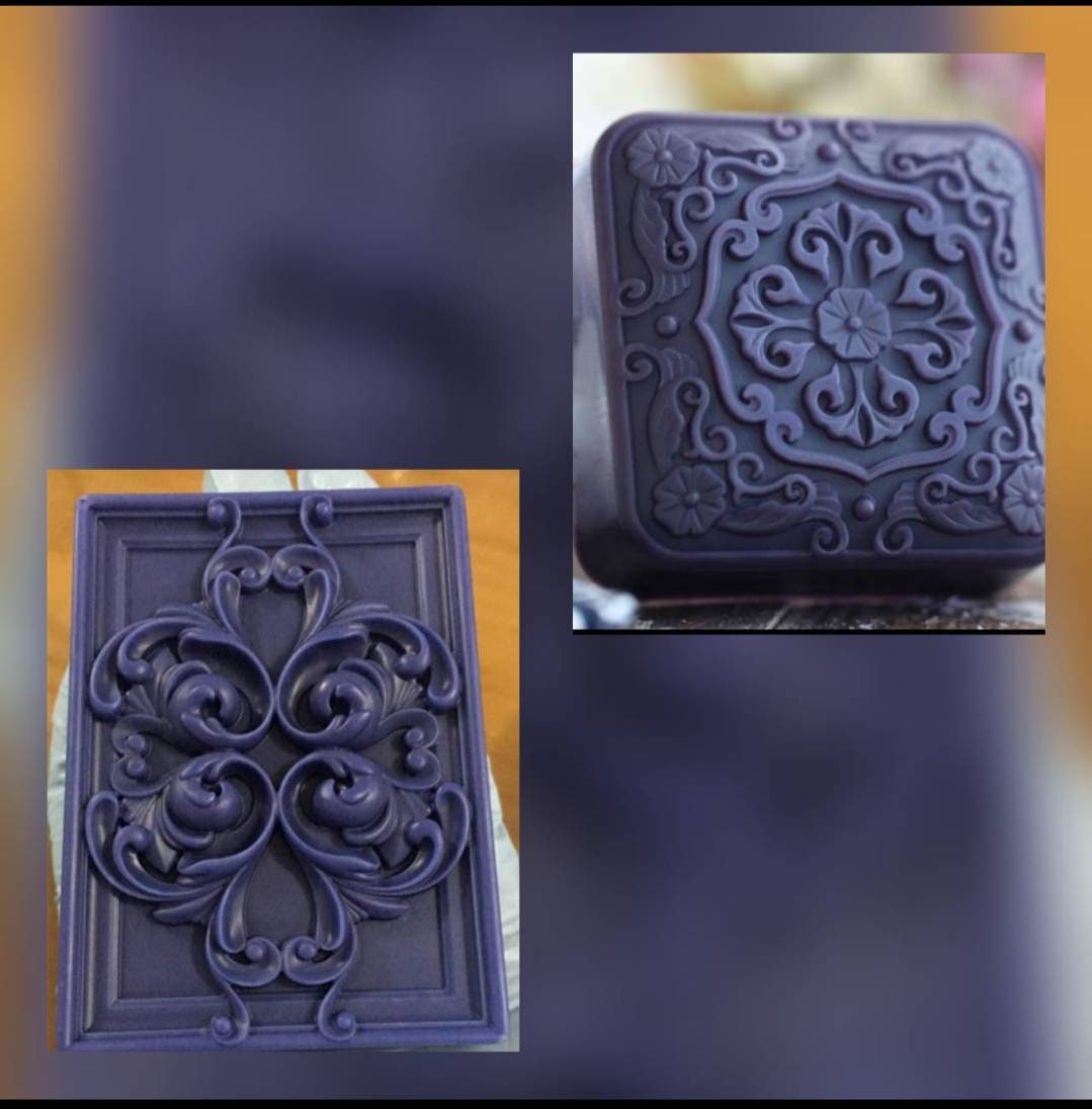 Royal Square Rectangular Shape Design Mold Embroidery Pattern Soap ...