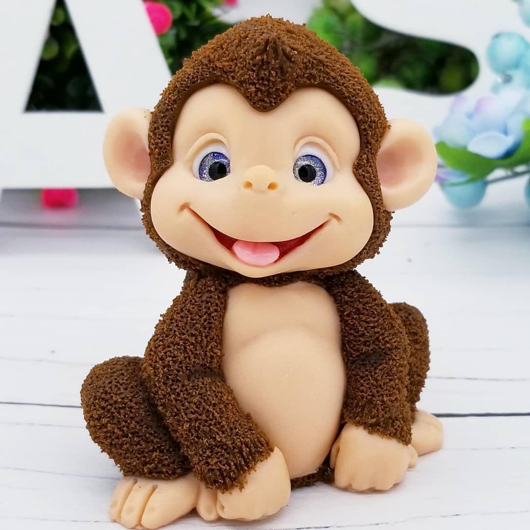 Handmade Silicone Mold Cute 3d Monkey Happy Baby Mould Soap Candle ...