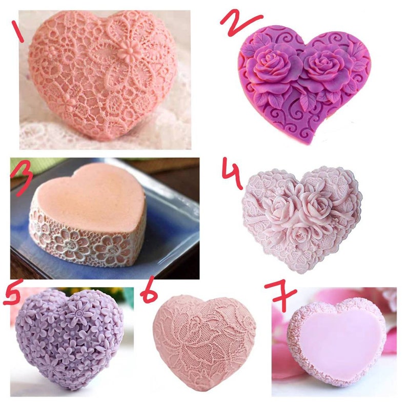 Lace Impression Mat Heart Shape Soap Mold Candle Mould - Etsy