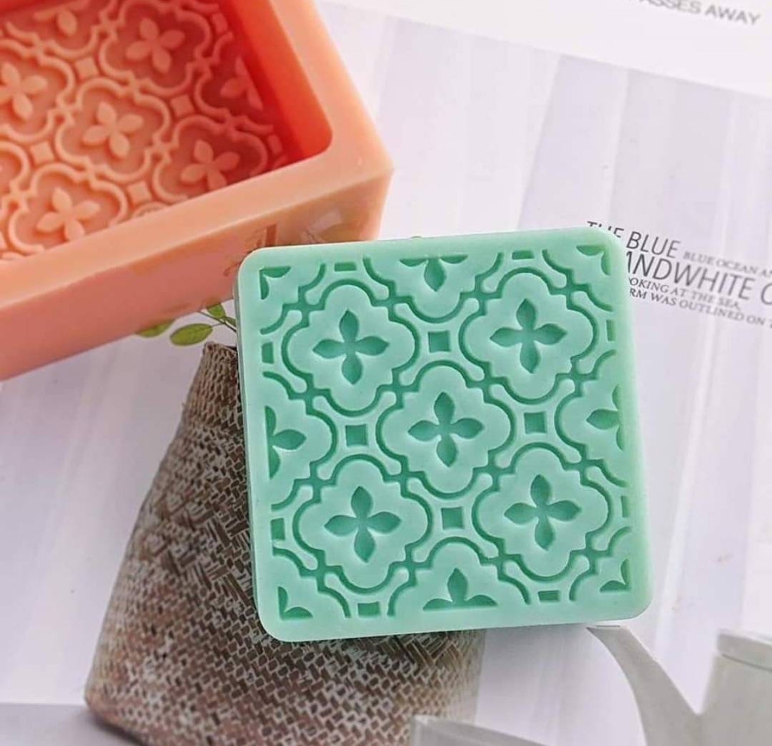 Royal Luxury Square Shape Design Mold Embroidery Pattern Soap Candle ...