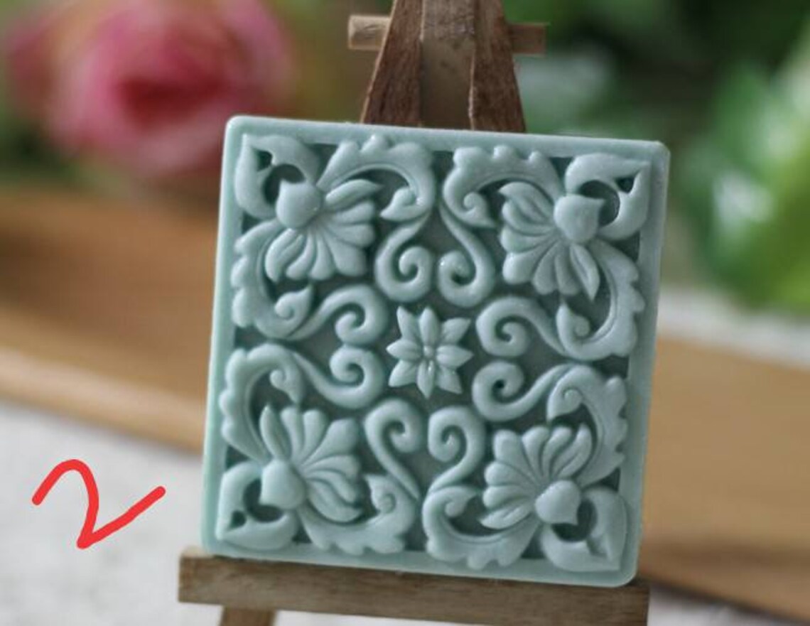 Royal luxury square shape design mold embroidery pattern soap | Etsy