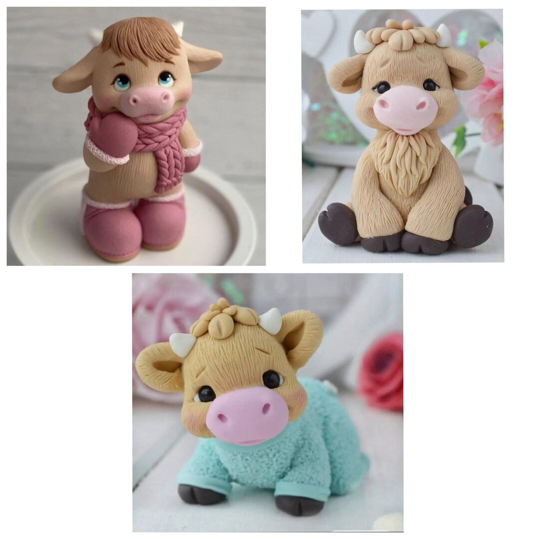 3d Cute Yashka Baby Bull Cow Calf Animal Soap Mold Candle Mould ...