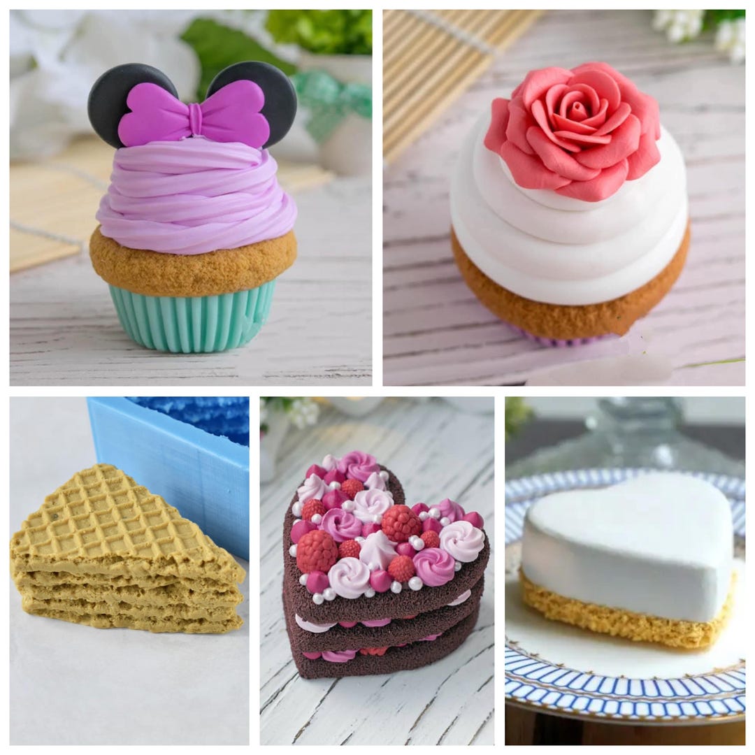 3d Cupcake Cake Mold Mould Silicone Candle Making Soap Christmas Food ...