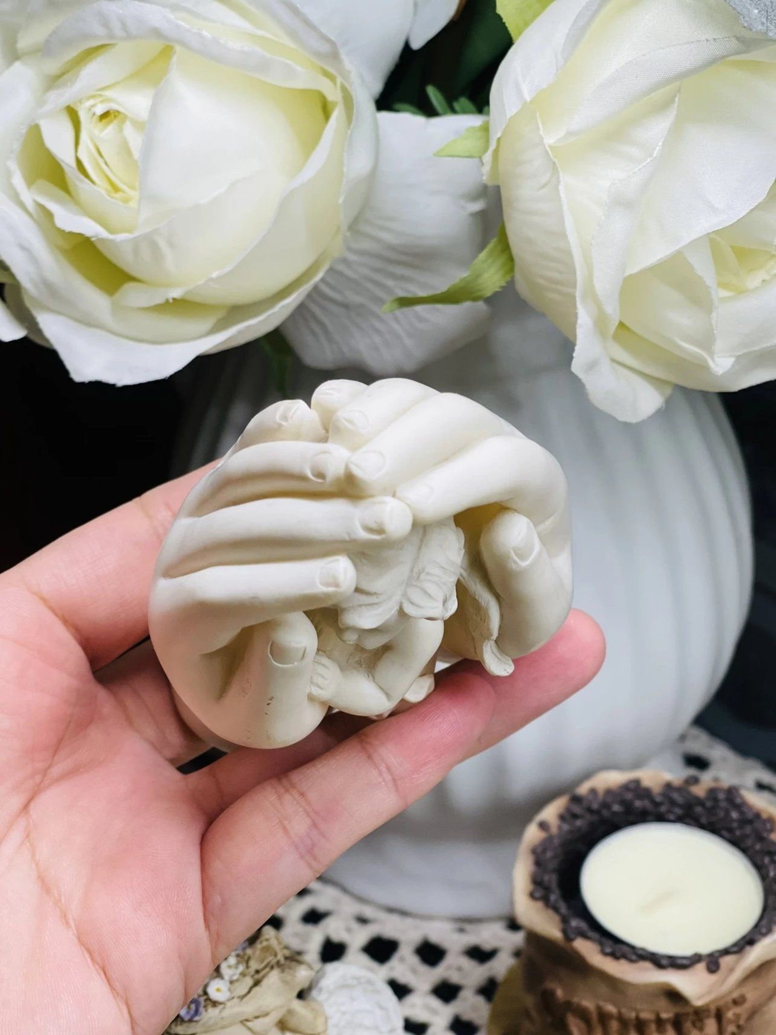 3d Angel in Hand Mold Candle Mould Silicone Melt and Pour Craft ...
