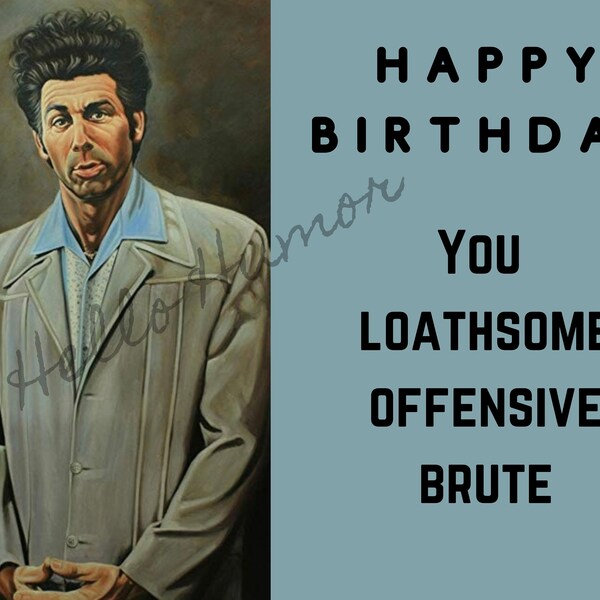 Kramer Birthday Card - Etsy