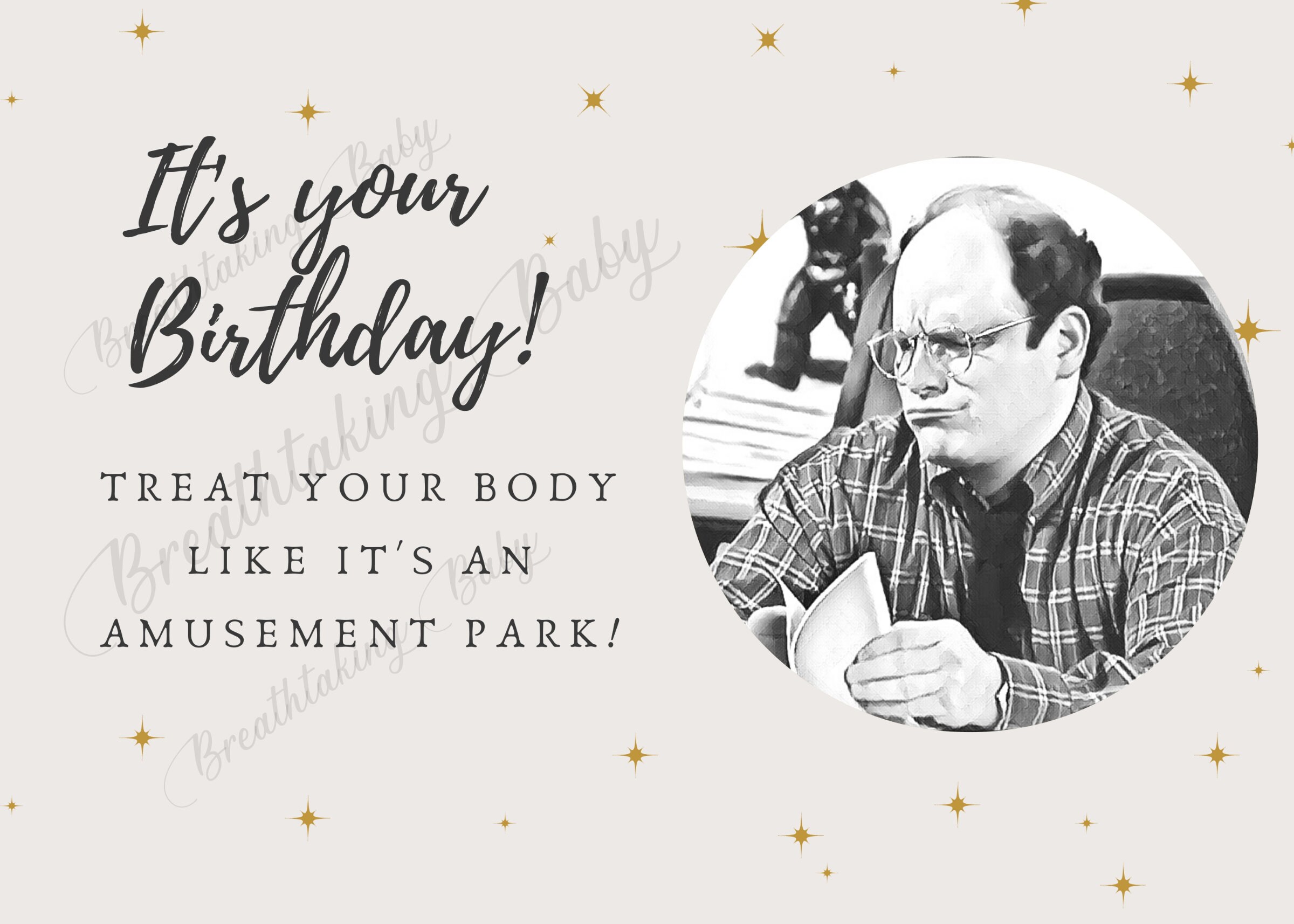 Costanza Birthday Card | Printable | DIGITAL FILE | INSTANT Download - Etsy