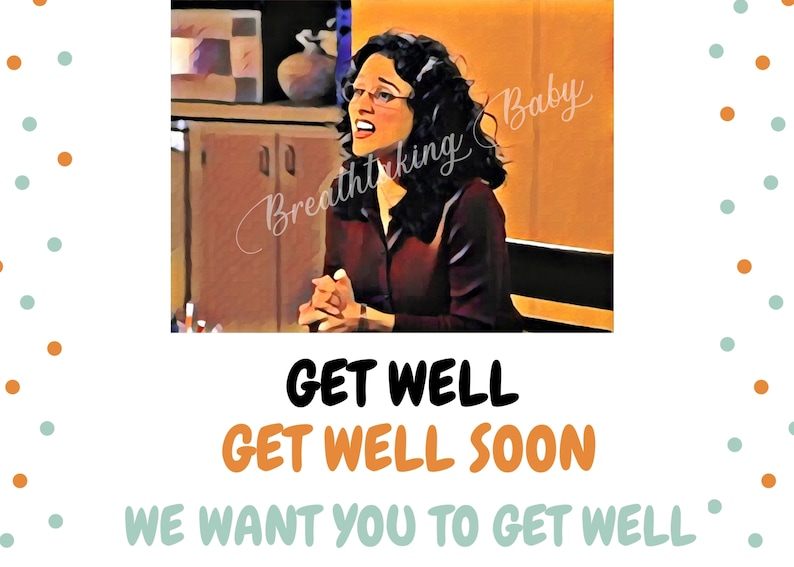 2 Designs Seinfeld Fan Get Well Card | Printable | DIGITAL FILE ...