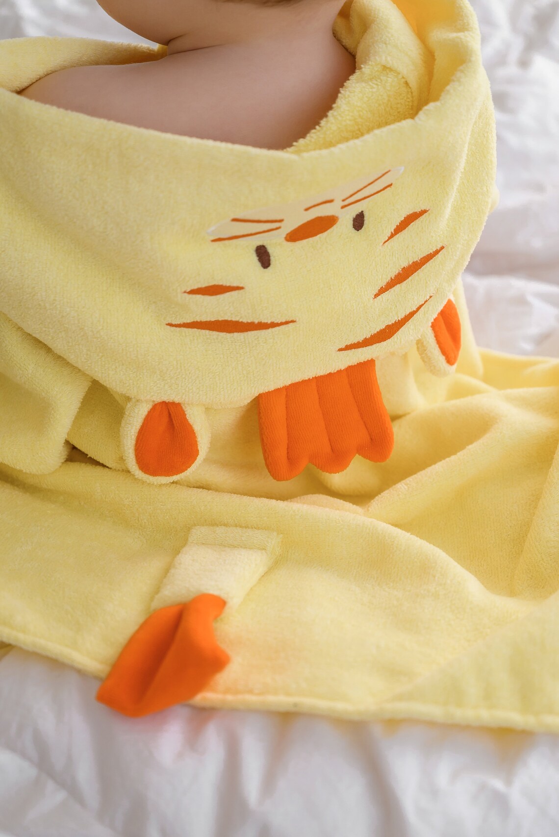 Tiger Personalized Hooded Poncho Robe Kids Terry Bathrobe for Boys and ...