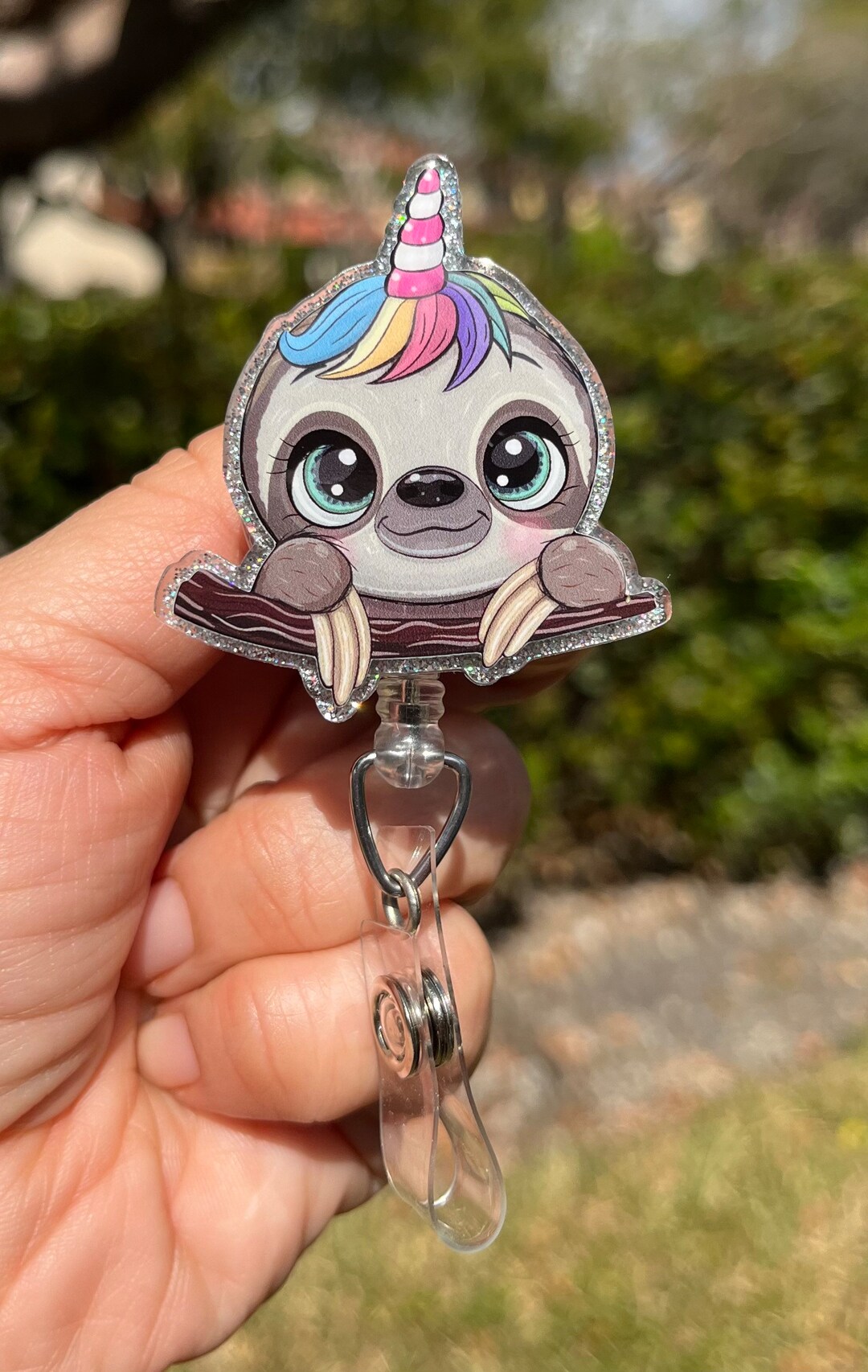Sloth Unicorn Badge Reel - Etsy