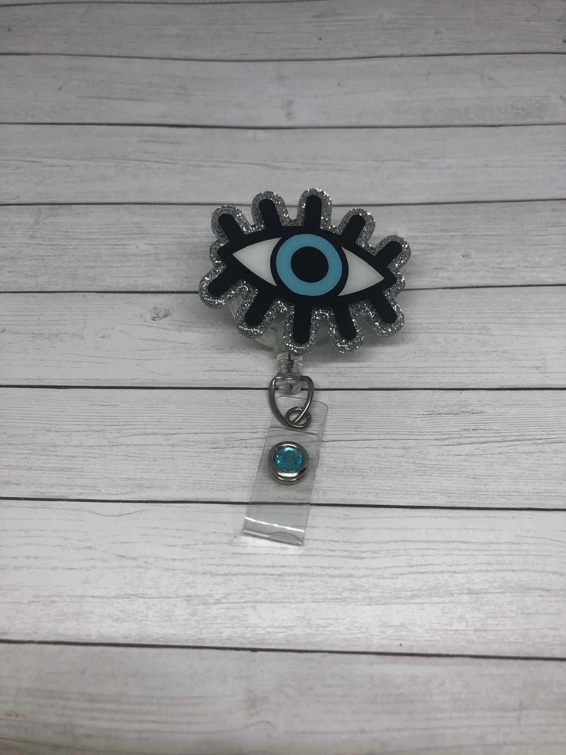 Evil Eye Badge Reel With Lashes - Etsy