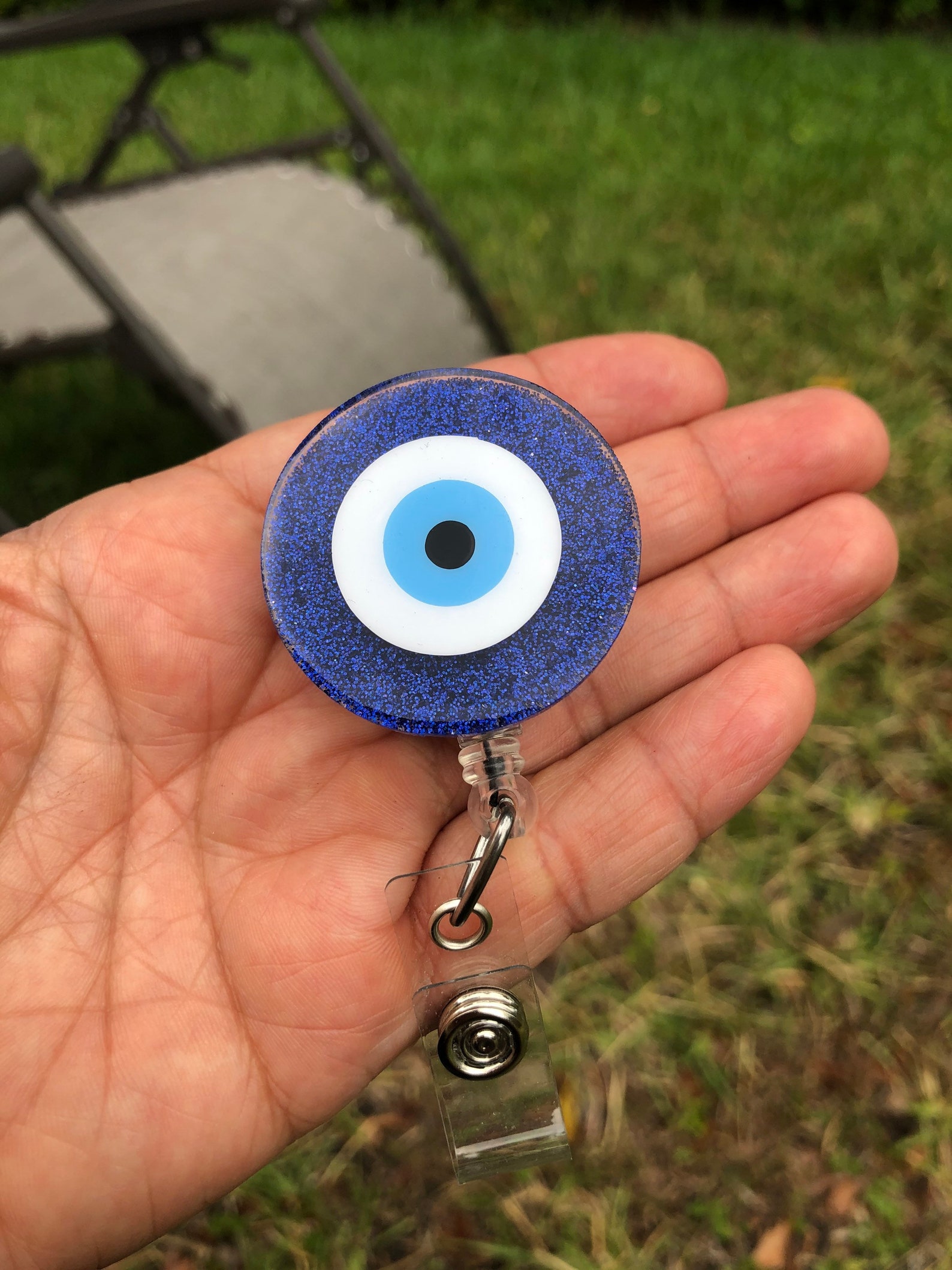 Evil Eye Badge Reel - Etsy