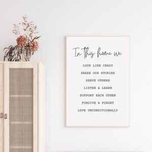 HOME DECOR - in This Home We Sign, in This House We Believe, Home Wall ...