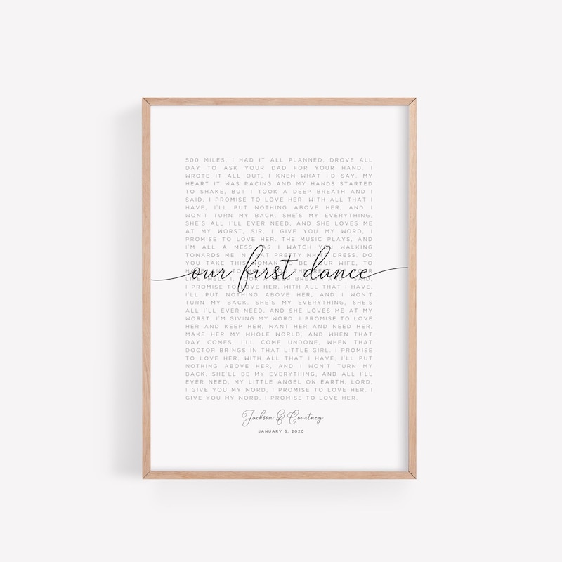 First Dance Lyrics Etsy