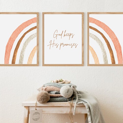 Set of 6 Kids Bible Verse Wall Art Christian Nursery Boho - Etsy