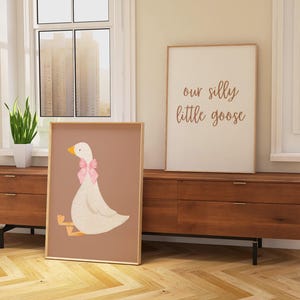 Girl Nursery Print Silly Goose Nursery Wall Art Set of 2 Baby Girl Baby ...