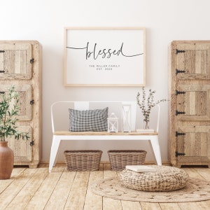 FAMILY NAME SIGN - Blessed Sign, Established Name Sign, Home Decor ...