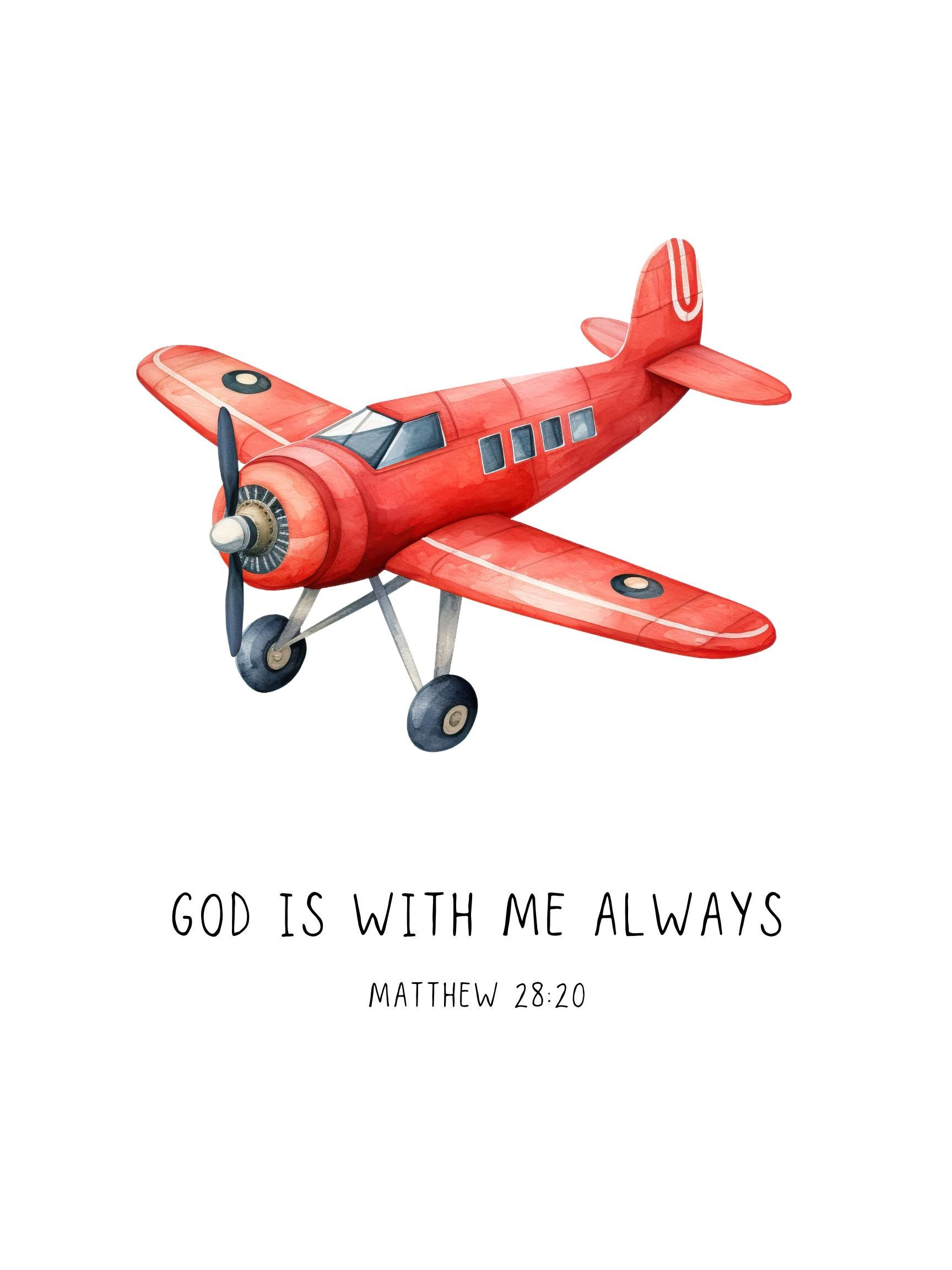 Airplane Nursery Prints Christian Nursery Plane Prints Boy Nursery ...