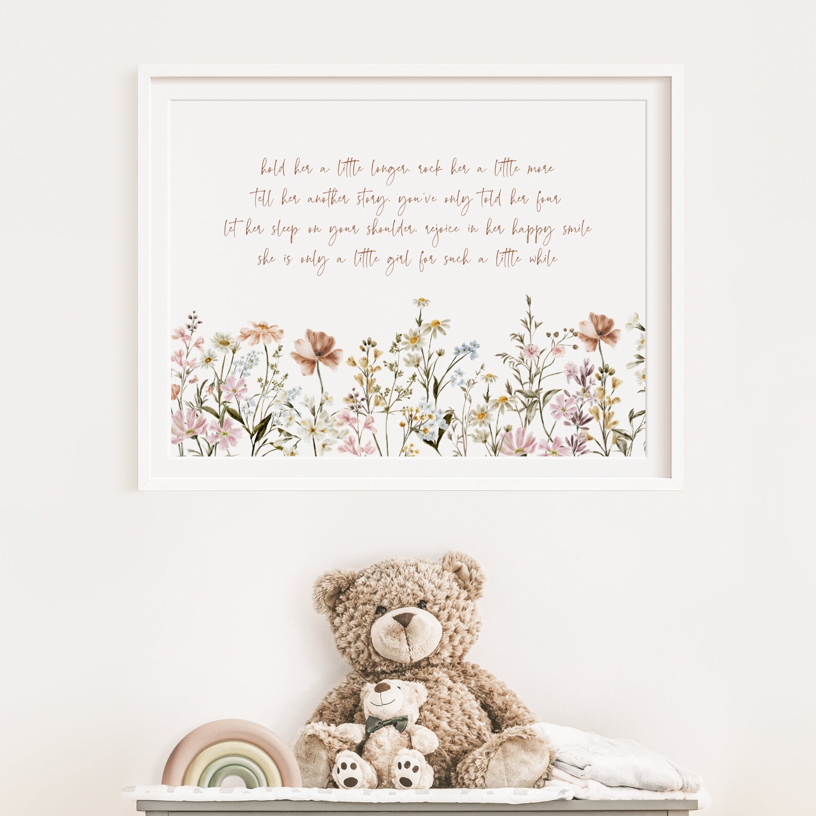 Botanical Nursery Print, Wildflower Nursery Wall Art, Boho Girl Nursery ...