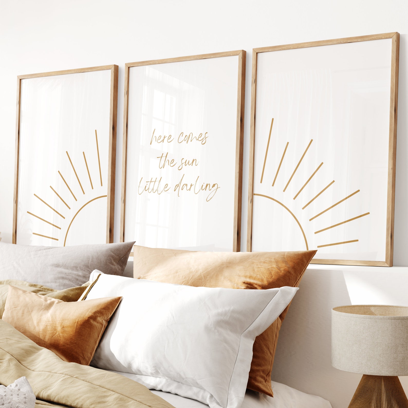 Boho Sun Nursery Wall Art, Set of 3 Prints, Boho Sunshine Prints ...