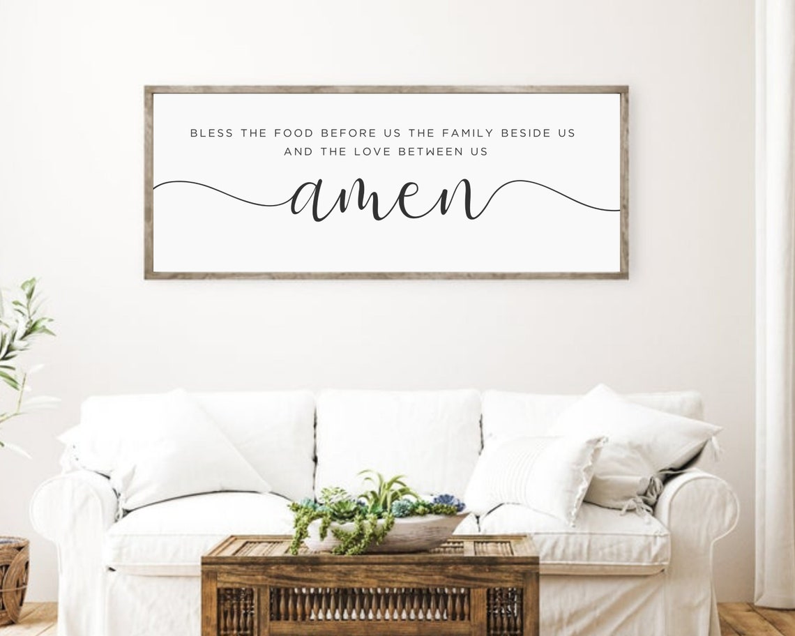AMEN SIGN Bless the Food Sign Christian Wall Decor Amen - Etsy