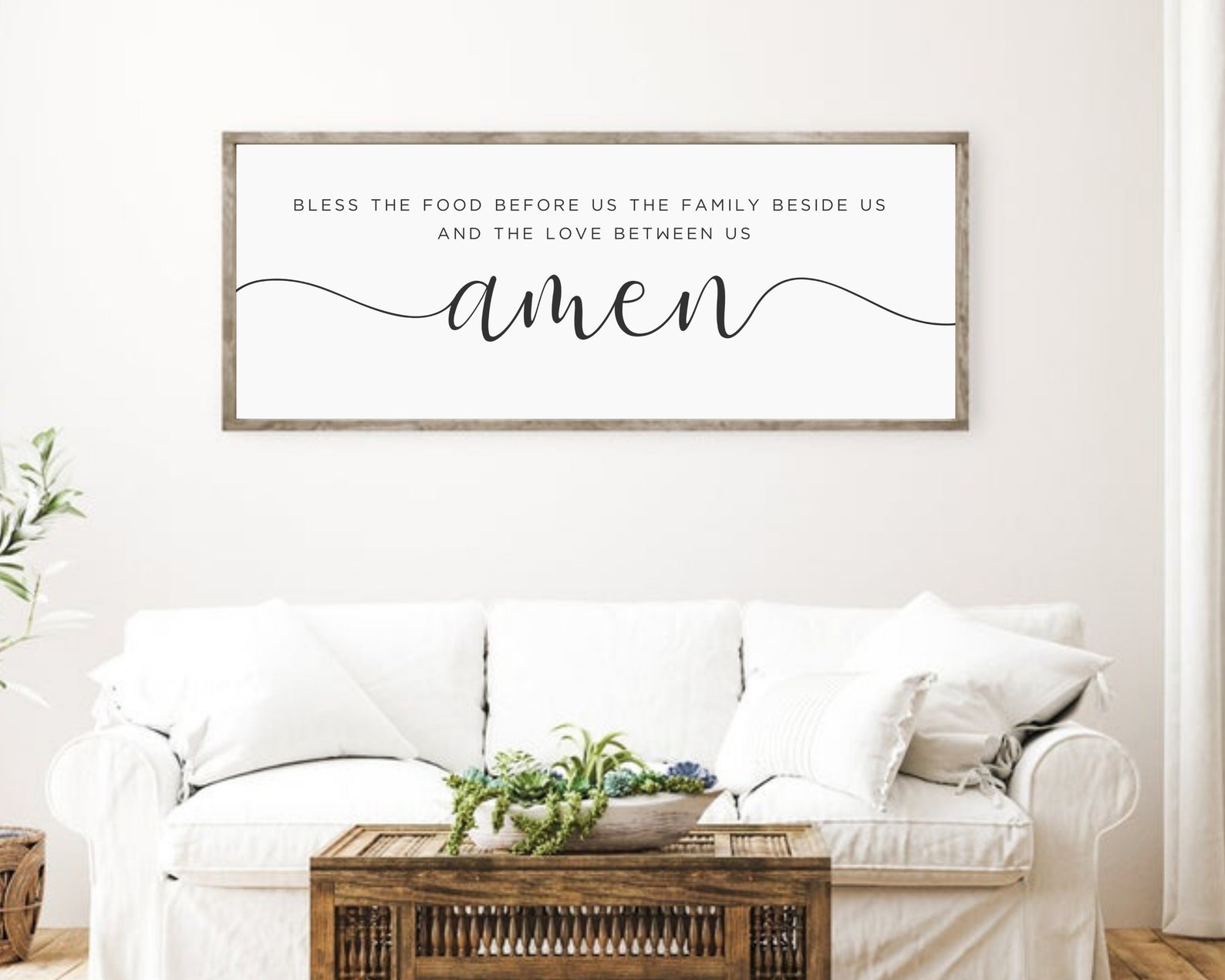 AMEN SIGN Bless the Food Sign Christian Wall Decor Amen - Etsy