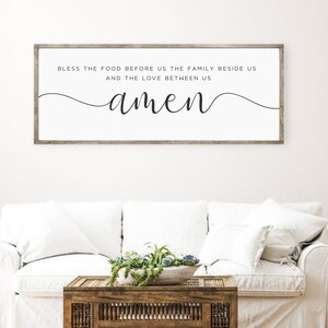 Amen Sign Bless the Food Sign Christian Wall Decor Kitchen Amen Wall ...