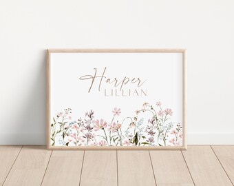 Wildflower Name Art - Etsy