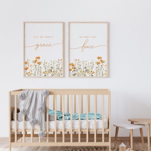 Christian Nursery Wall Art Girl Room Decor Botanical Nursery Decor ...