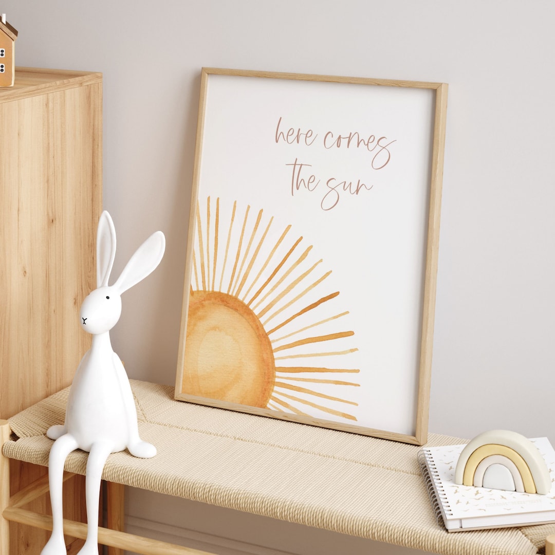 Boho Setting Sun Nursery Wall Art Print Boho Sunshine Print - Etsy