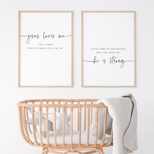Christian Nursery Wall Art Christian Nursery Decor Girl Jesus Loves Me ...