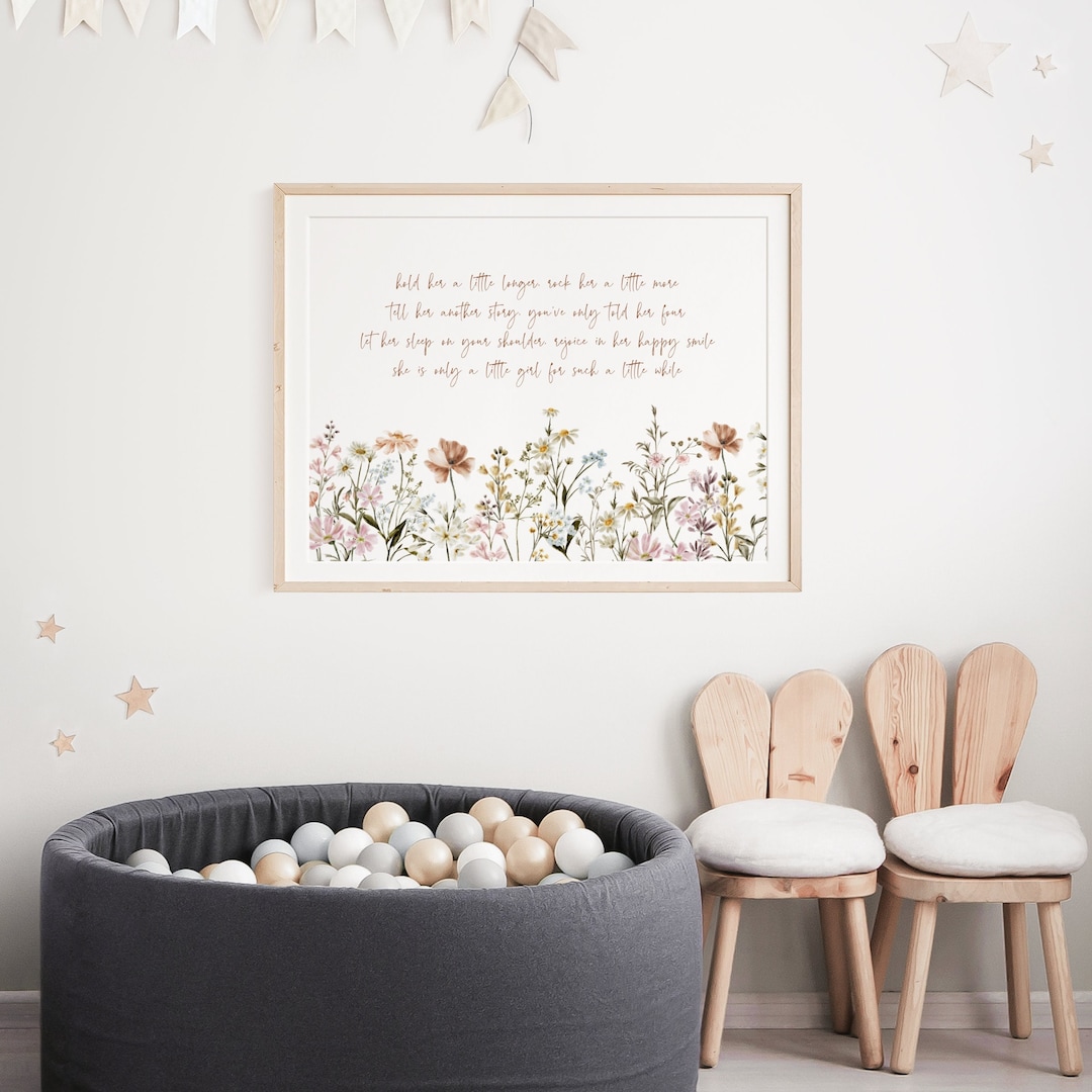 Girl Nursery Wall Decor Girl Nursery Quote Girl Room Wall Art Hold Her ...