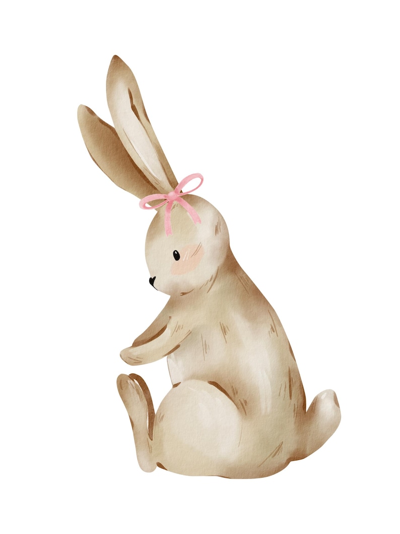 Bunny Nursery Prints Girl Rabbit Baby Room Wall Art Nursery Minimalist ...